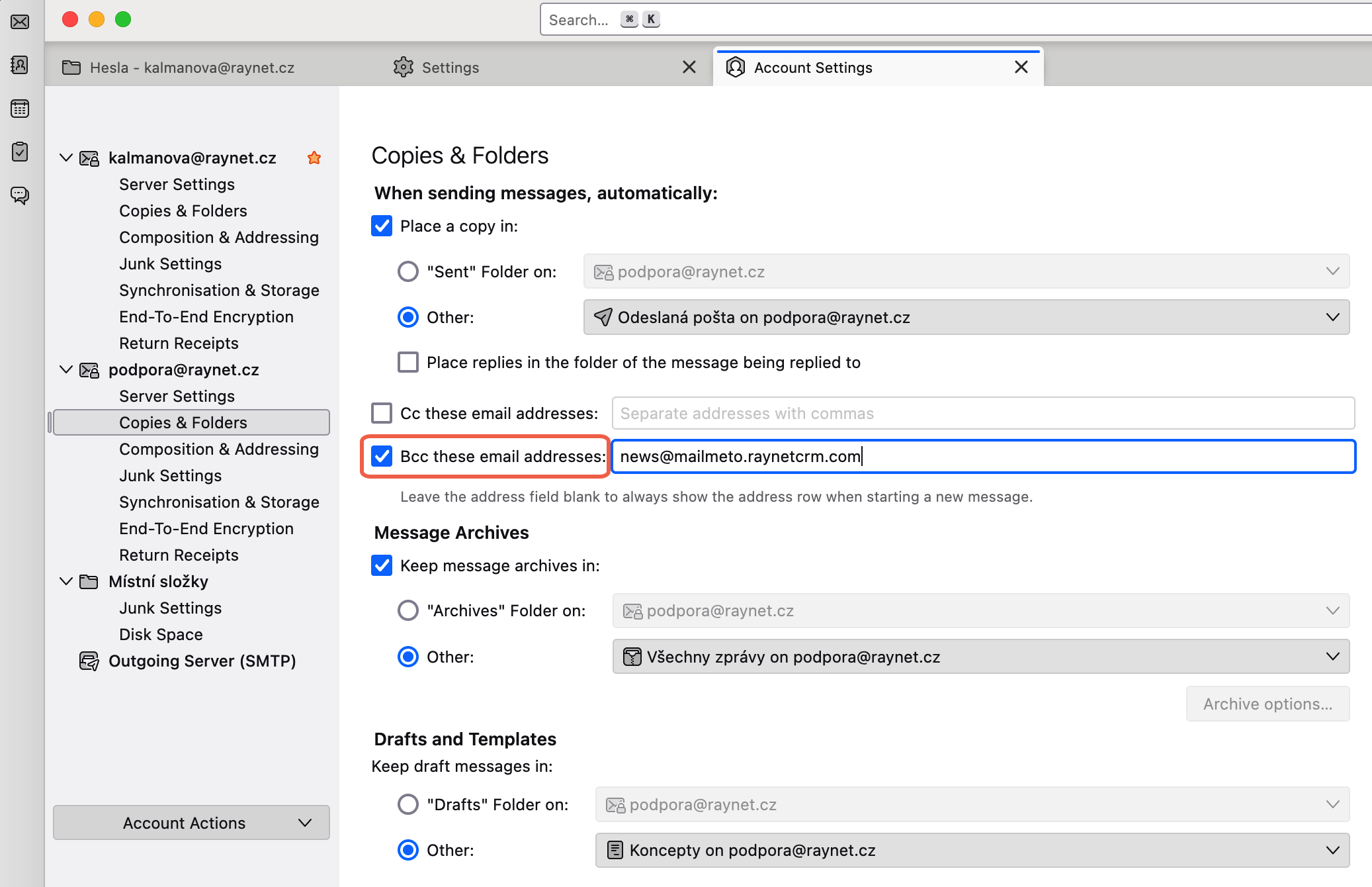 Automatic Addition Of Email Assistant To Outgoing Emails Raynet Crm Basics And Tutorials