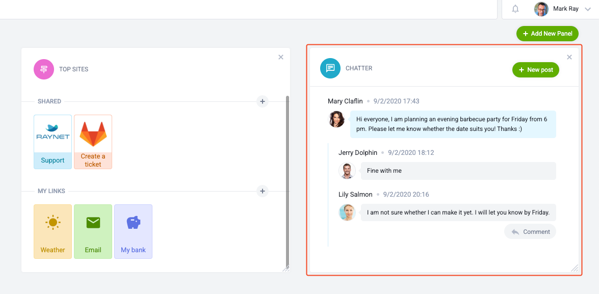 Chatter – Raynet CRM Base de conocimiento